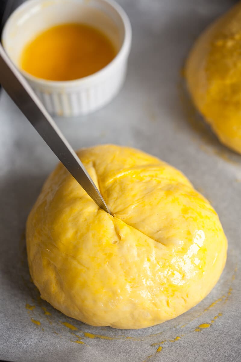 Easter Egg Bread - Vibrant plate