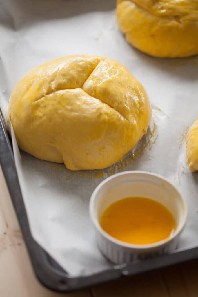 Easter Egg Bread - Vibrant plate
