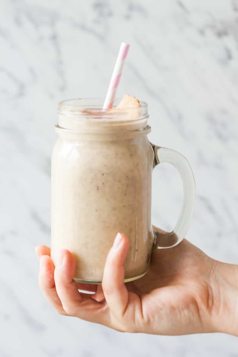 Apple Banana Smoothie With Cinnamon Vibrant Plate