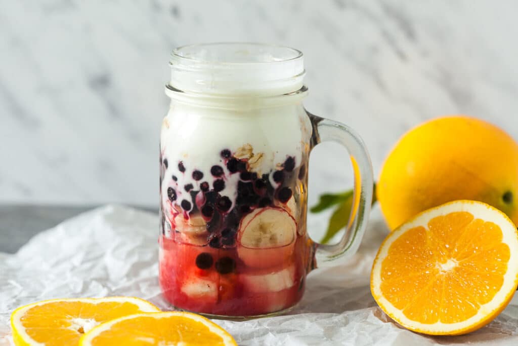 Orange & Blueberry ImmunoBoost Smoothie - Vibrant plate