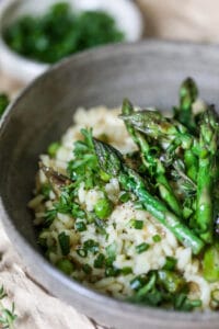 Vegan Asparagus Risotto - Vibrant plate