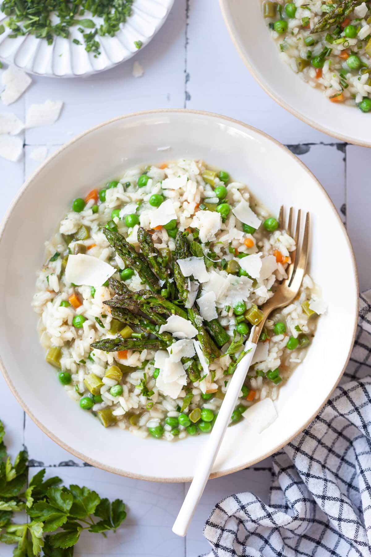 Vegan Asparagus Risotto - Vibrant plate