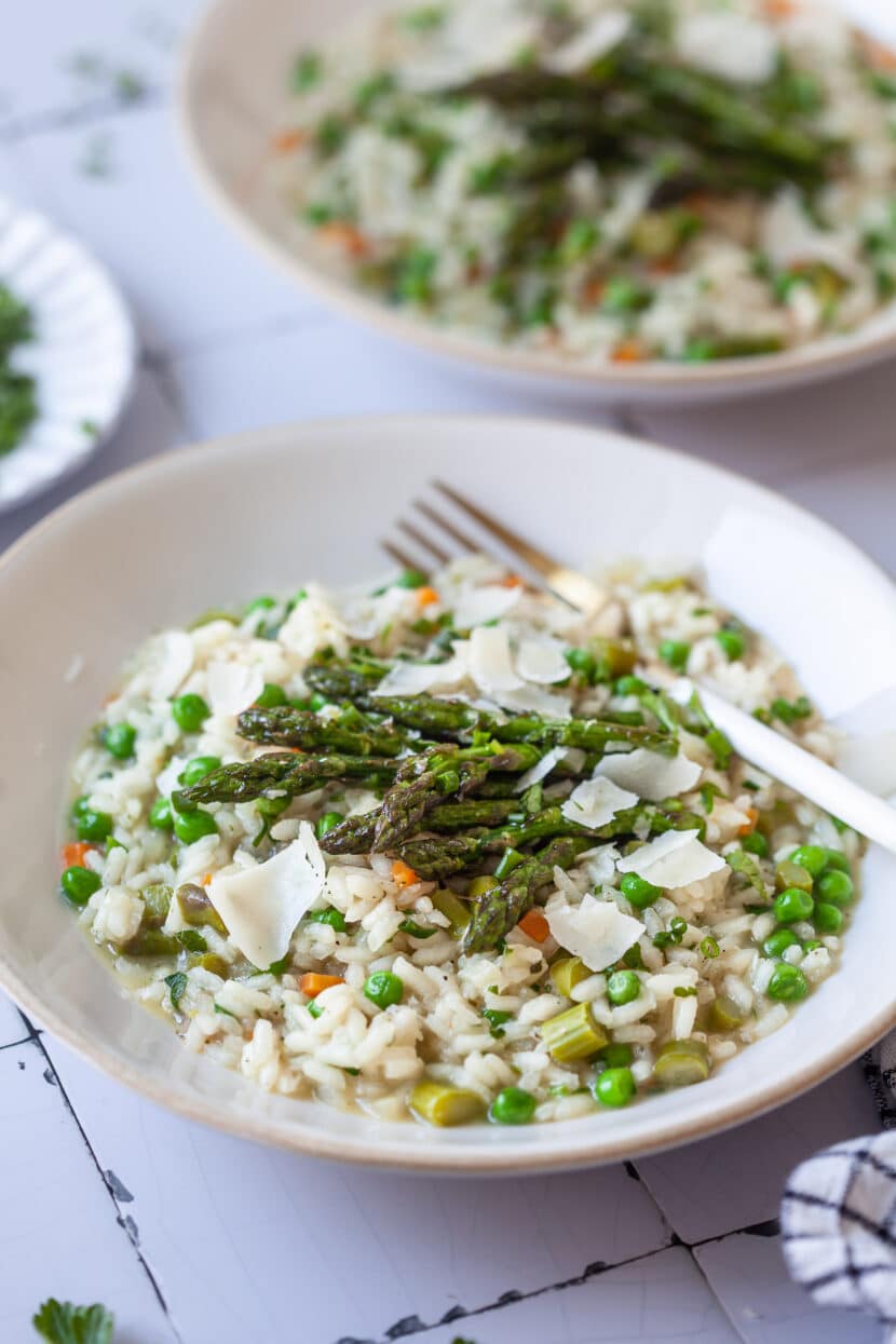 Vegan Asparagus Risotto - Vibrant plate