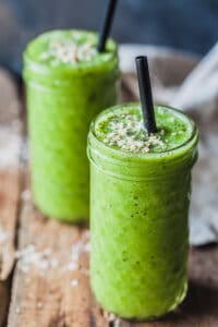 Pineapple Spinach Green Smoothie - Vibrant plate
