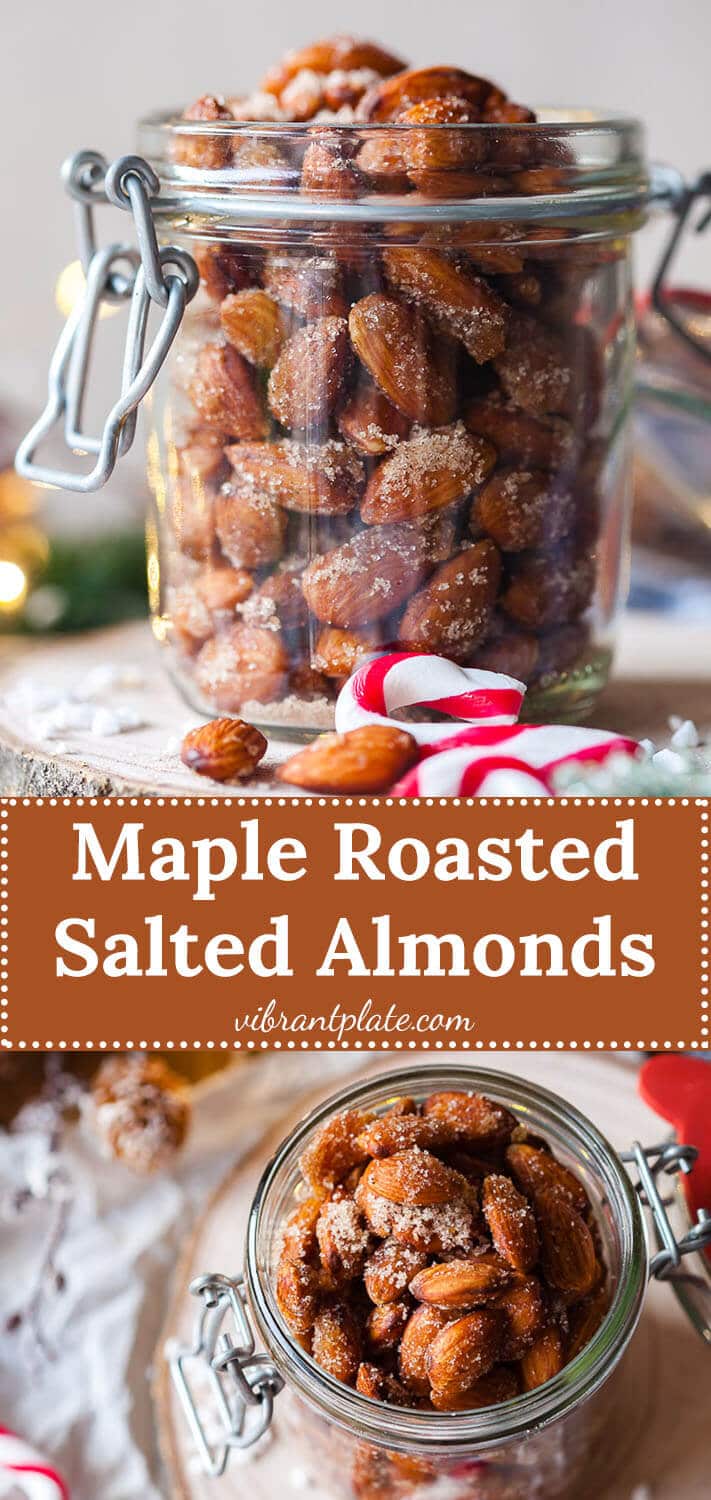 Maple Roasted Salted Almonds - Vibrant plate