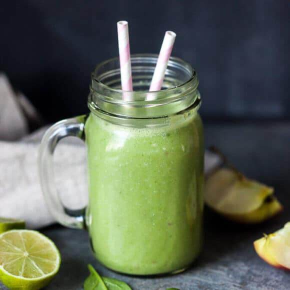 Detox Spinach Green Smoothie Vibrant Plate