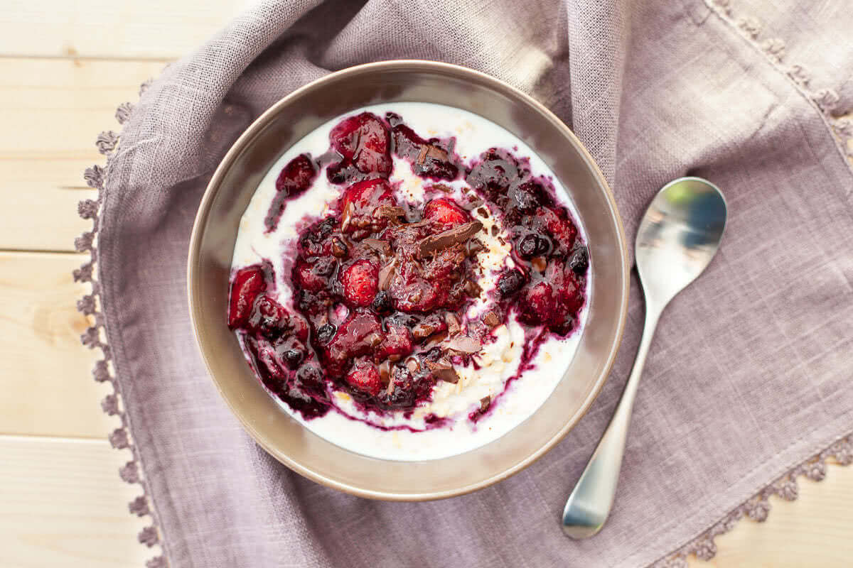 Overnight Berry Oatmeal - Vibrant plate