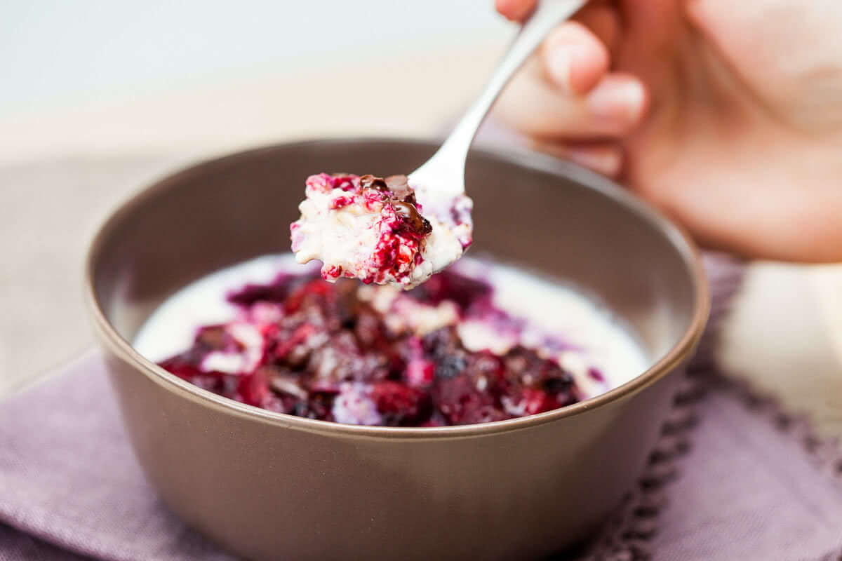 Overnight Berry Oatmeal - Vibrant plate