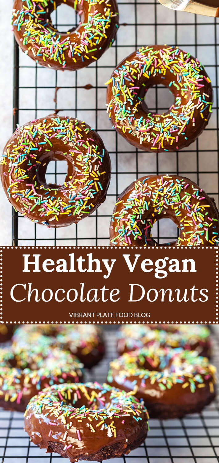 Healthy Vegan Chocolate Donuts with Hazelnuts - Vibrant plate