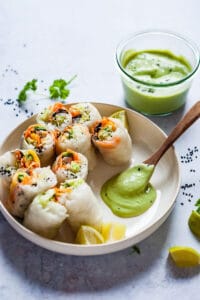 Vegan Fresh Sushi Spring Rolls - Vibrant plate
