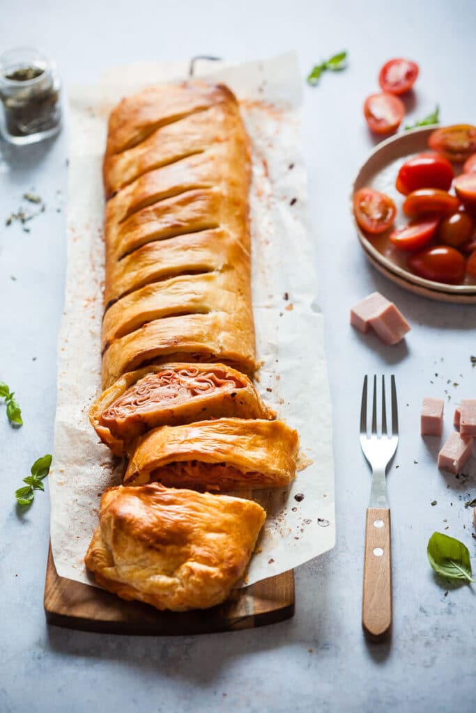 Mortadella Pizza Roll - Vibrant plate