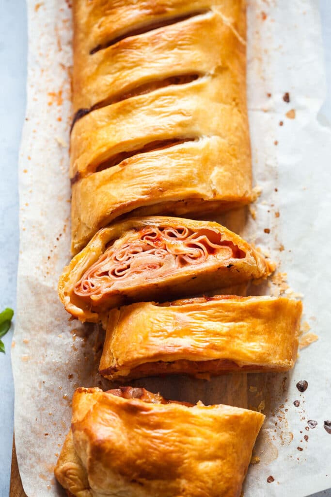 Mortadella Pizza Roll - Vibrant plate