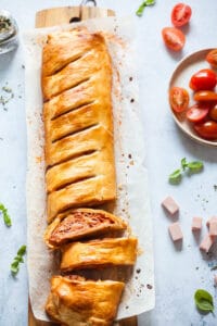 Mortadella Pizza Roll - Vibrant plate