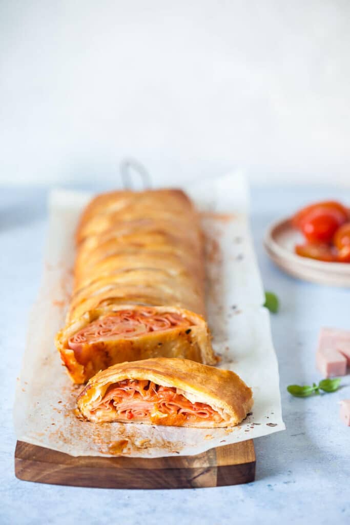 Mortadella Pizza Roll - Vibrant plate