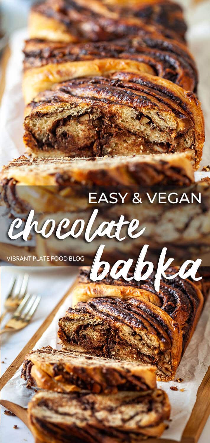 Easy Vegan Chocolate Babka - Vibrant plate
