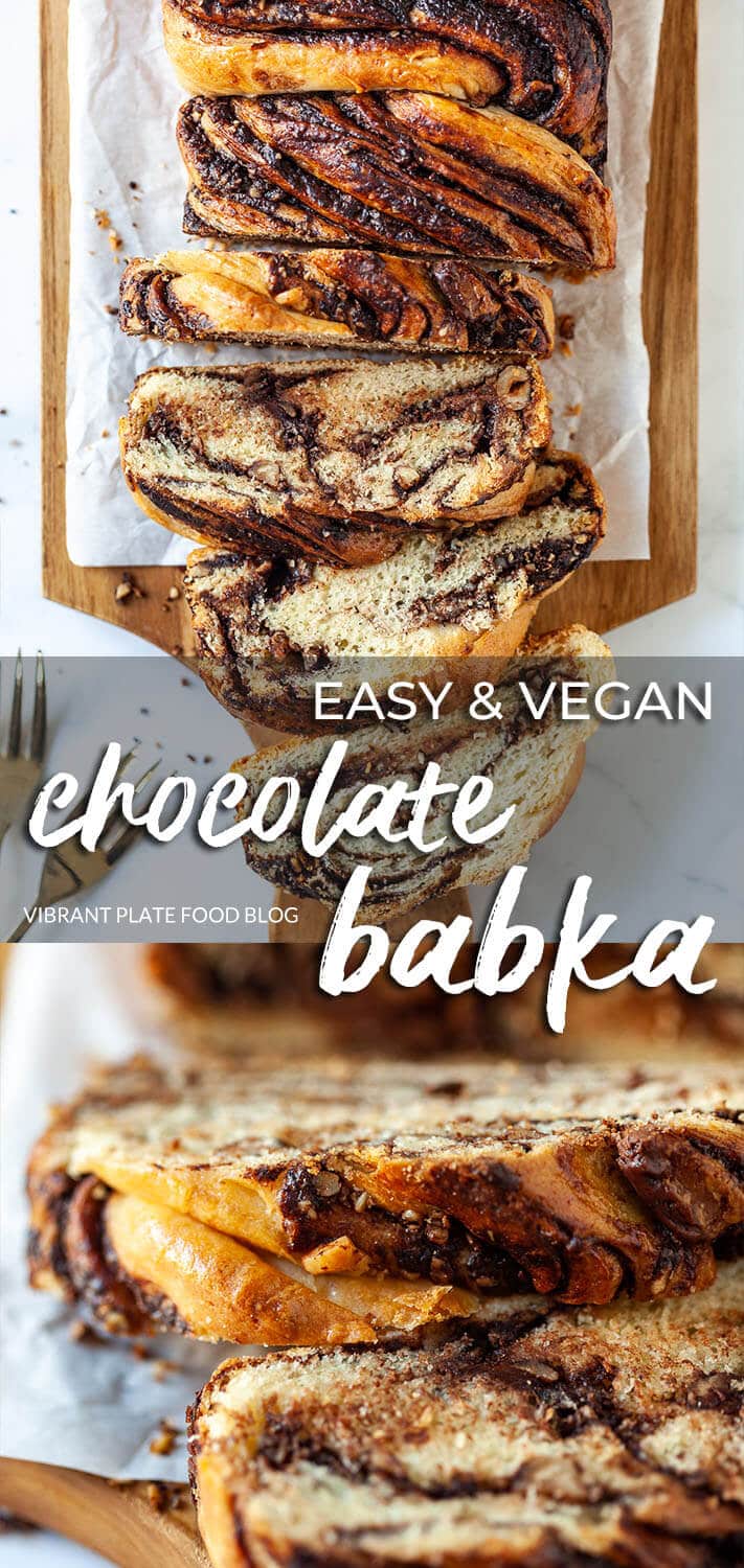 Easy Vegan Chocolate Babka - Vibrant plate