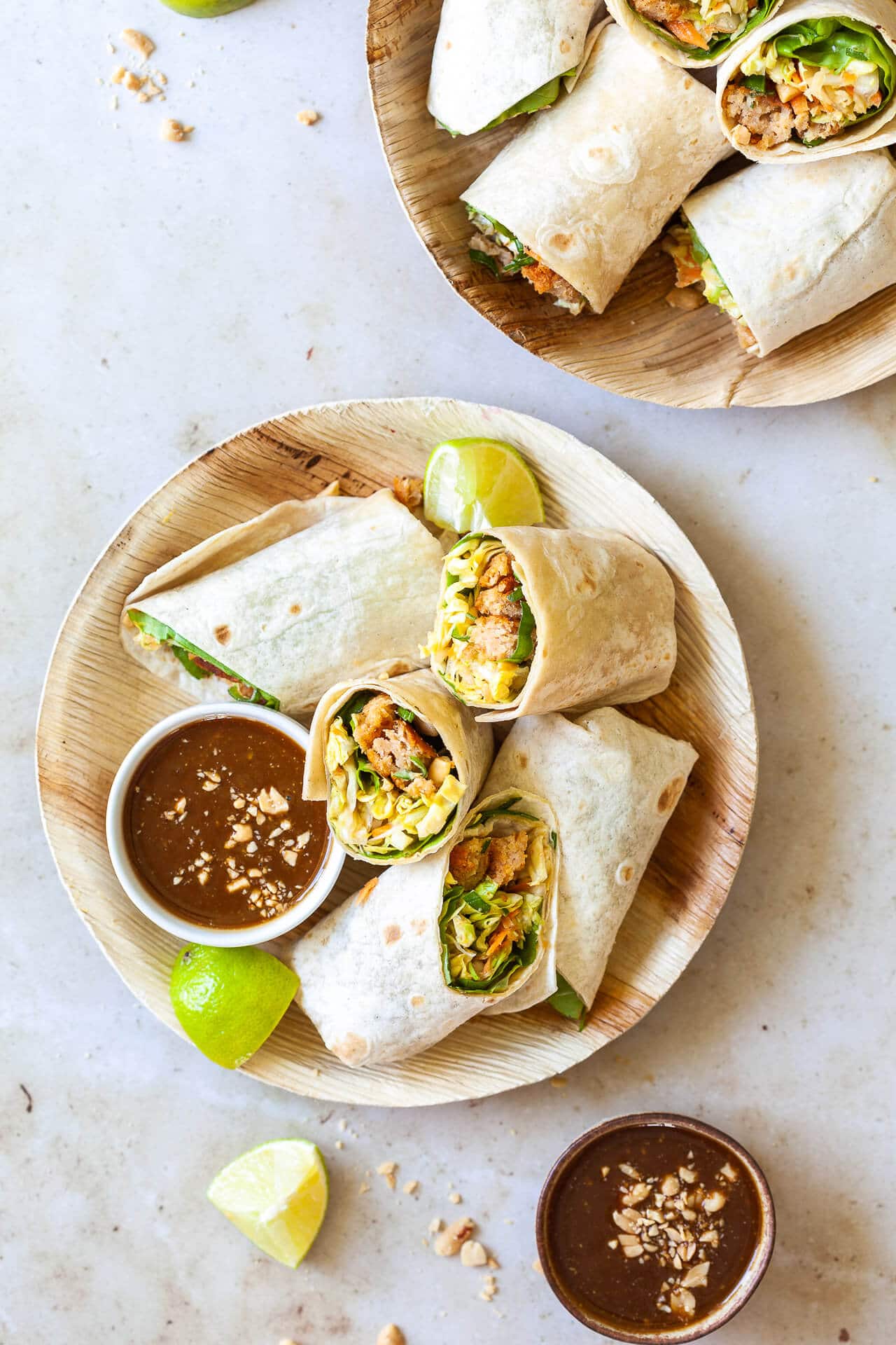 Vegan Thai Chicken Wraps - Vibrant plate