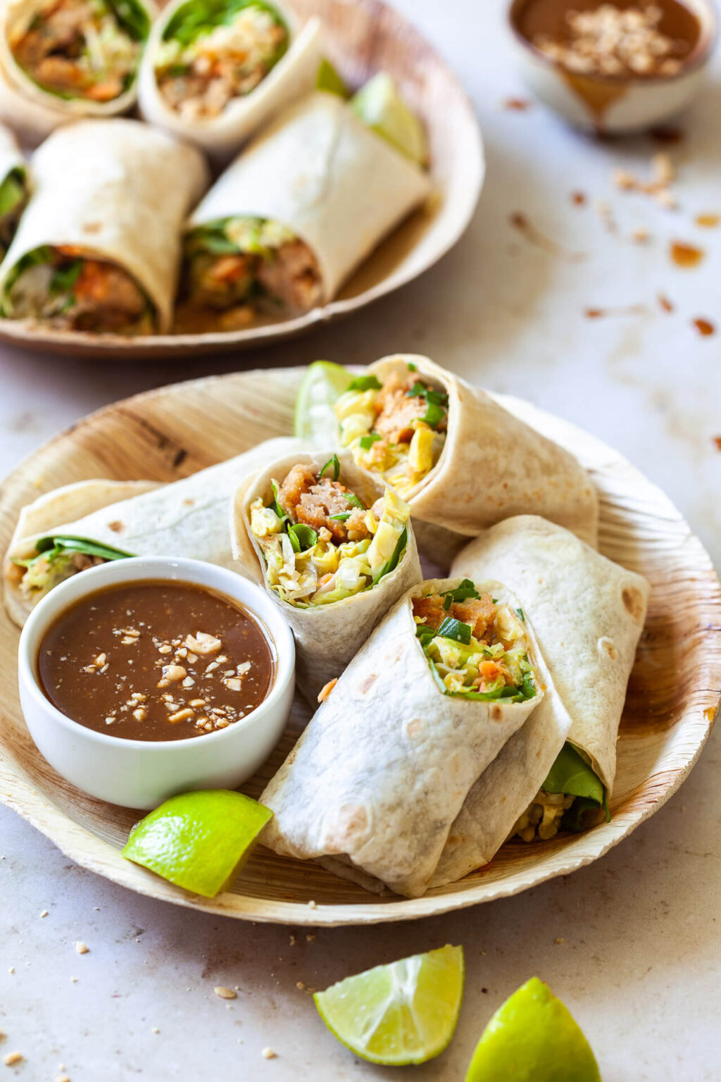Vegan Thai Chicken Wraps - Vibrant plate