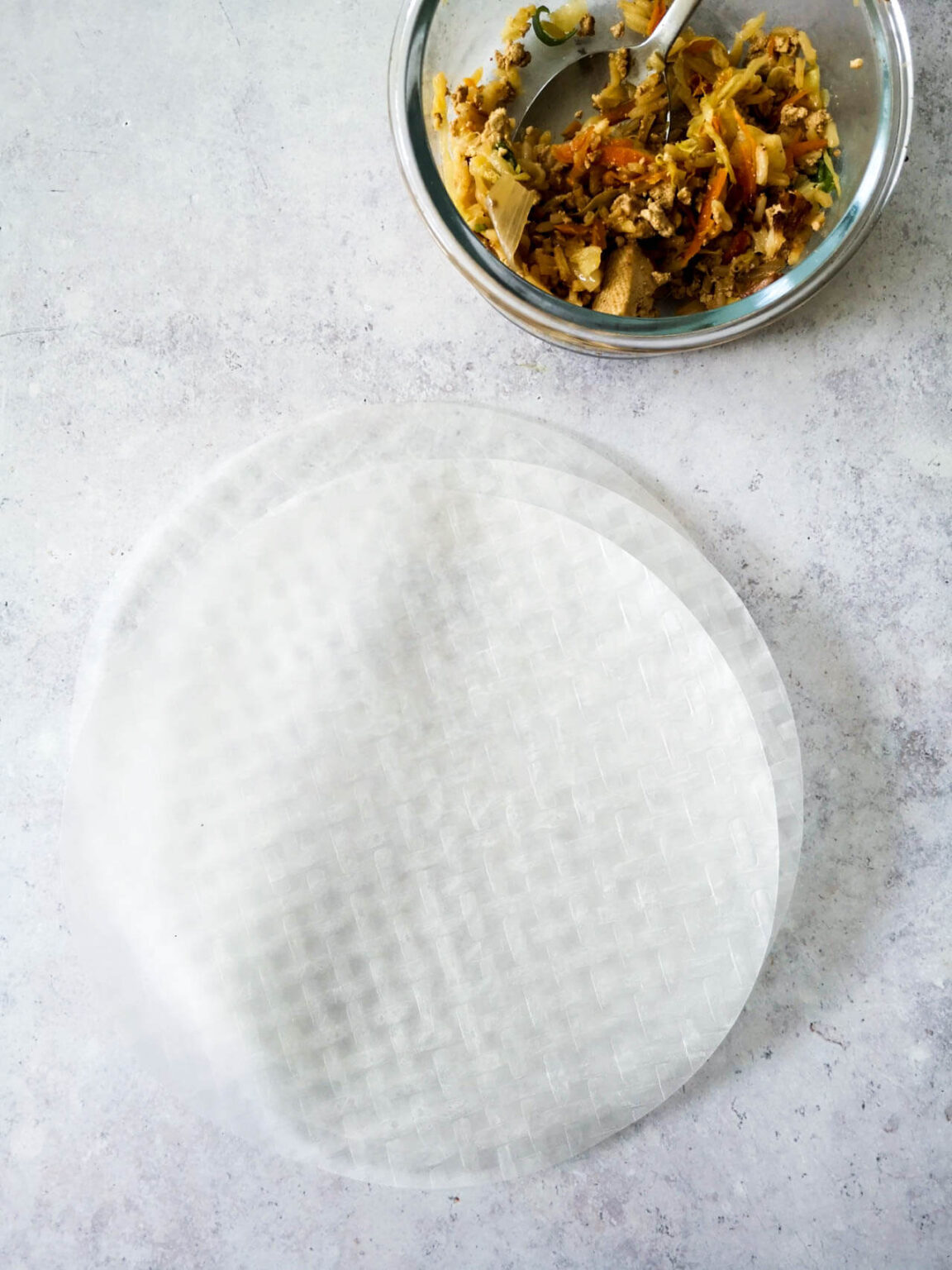Crispy Pan-Fried Tofu Spring Rolls - Vibrant plate