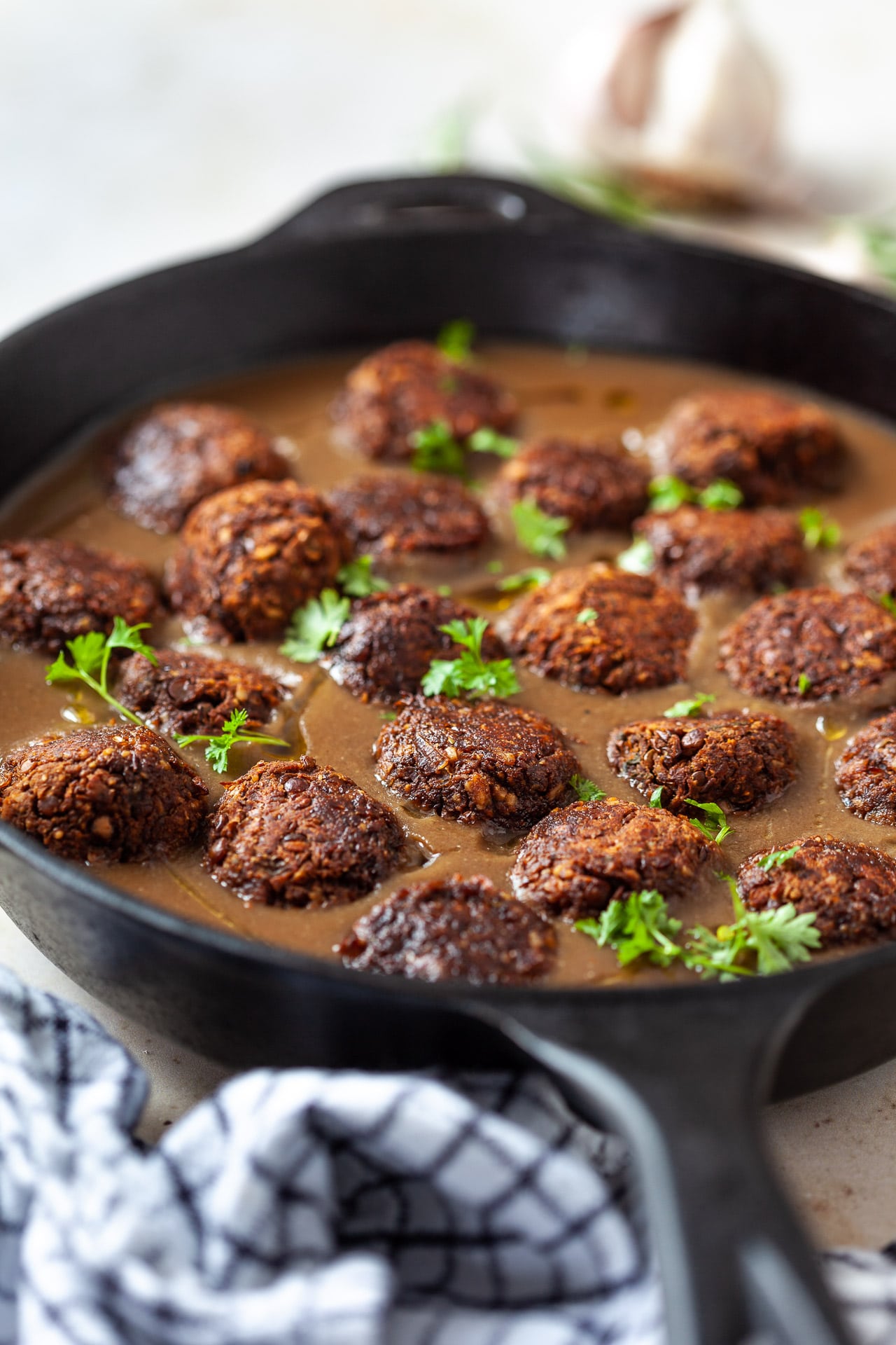 The Best Vegan Lentil Meatballs - Vibrant plate
