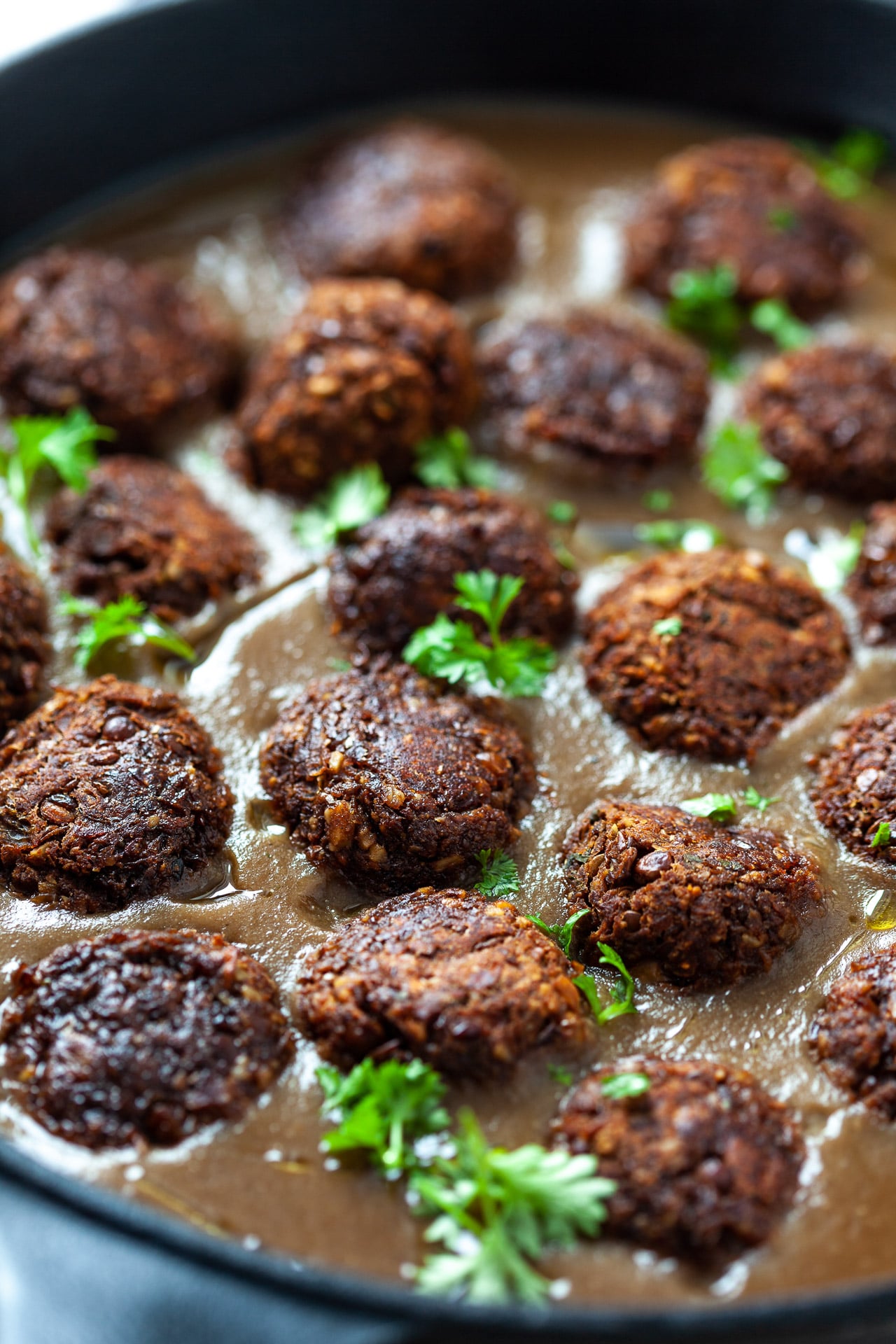 The Best Vegan Lentil Meatballs - Vibrant plate