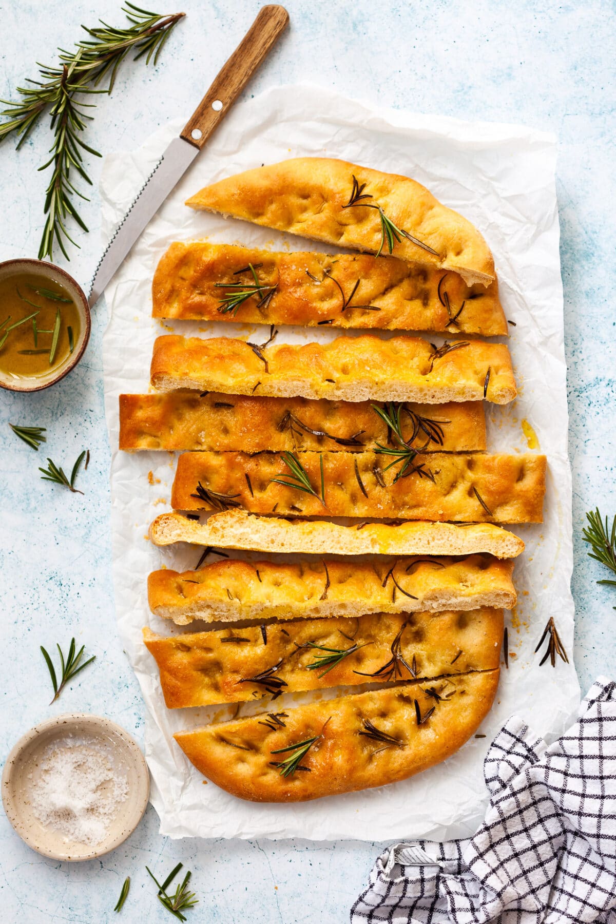 Easy Rosemary Focaccia Bread - Vibrant plate