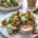 Vegan Fresh Sushi Spring Rolls - Vibrant plate
