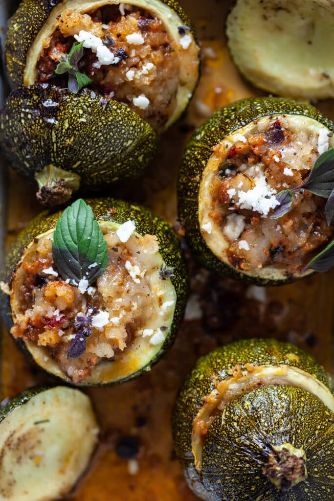 Vegan Baked Stuffed Squash - Vibrant plate