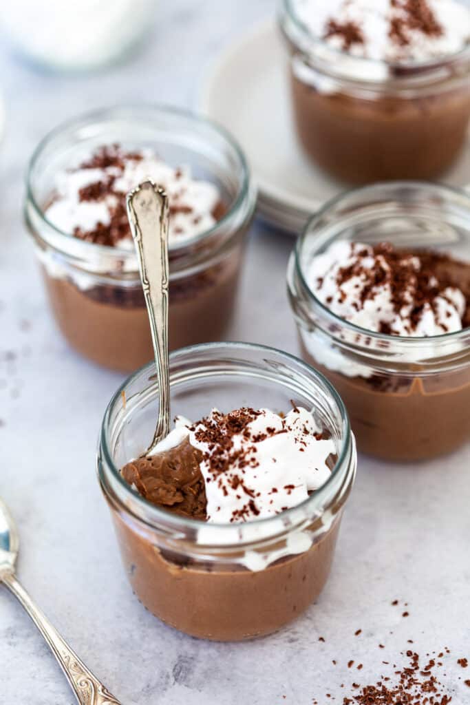 Vegan Tofu Chocolate Pudding - Vibrant plate