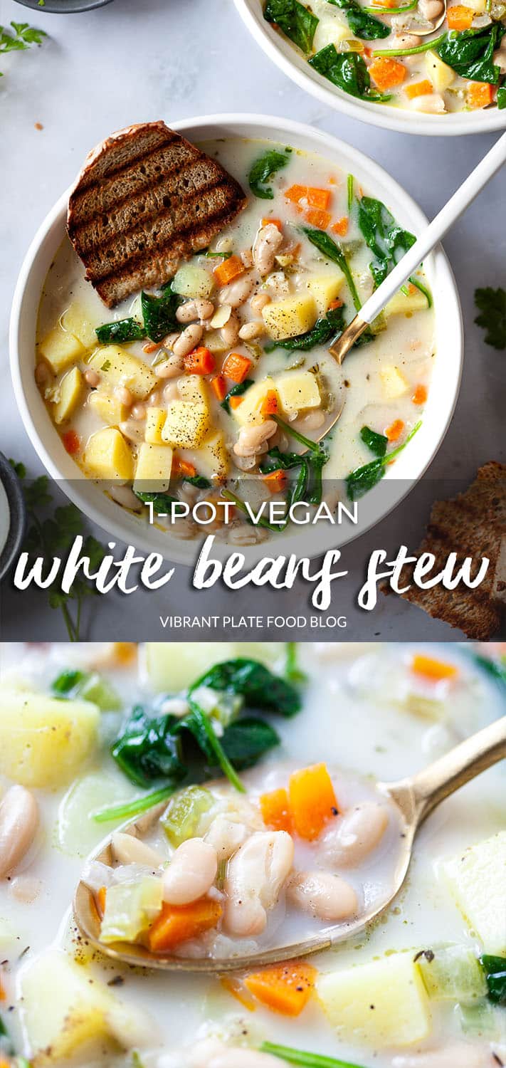 Vegan White Bean Stew - Vibrant plate