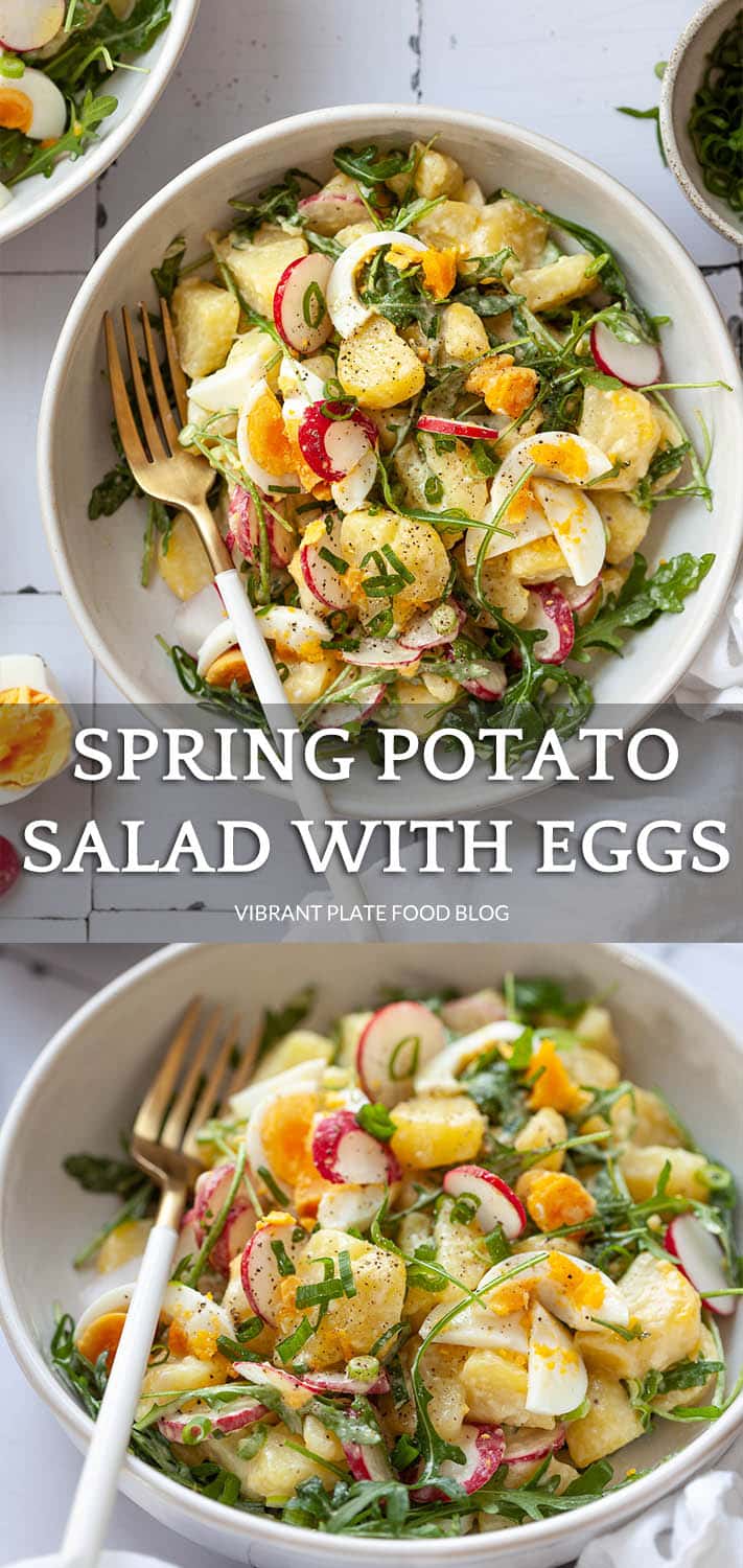 Spring Potato Salad with Eggs - Vibrant plate