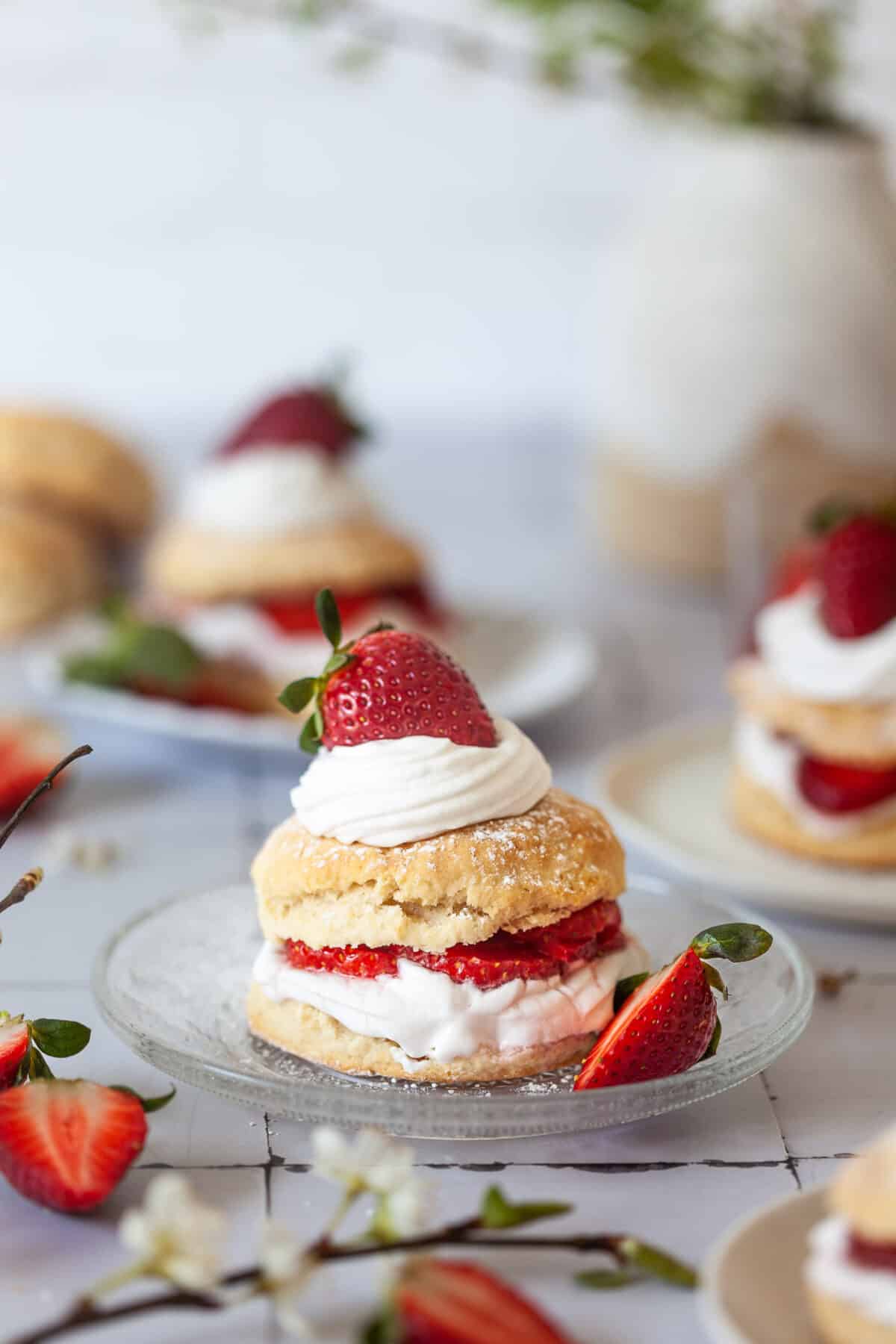 Vegan Strawberry Shortcakes - Vibrant plate
