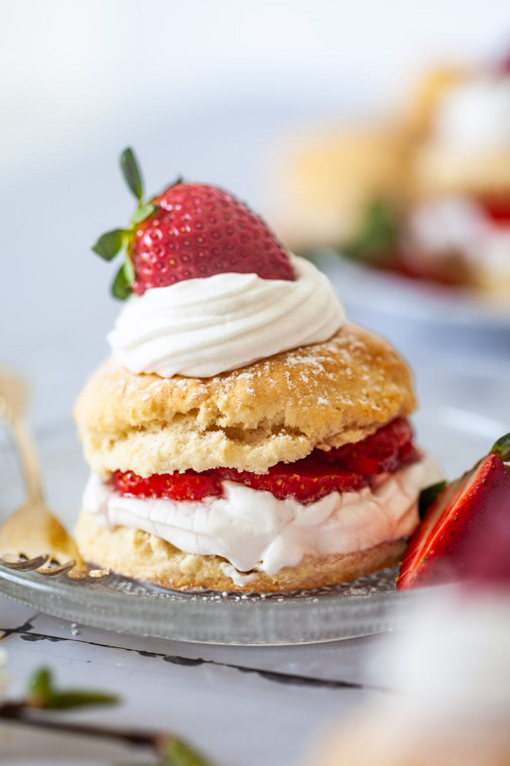 Vegan Strawberry Shortcakes - Vibrant plate