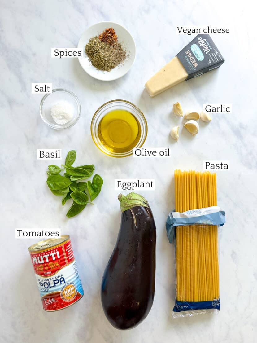 Easy Pasta alla Norma (Sicilian Eggplant Pasta) - Vibrant plate