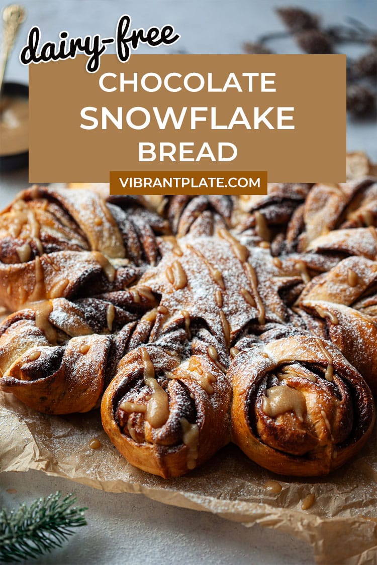 Dairy-Free Chocolate Snowflake Bread - Vibrant plate