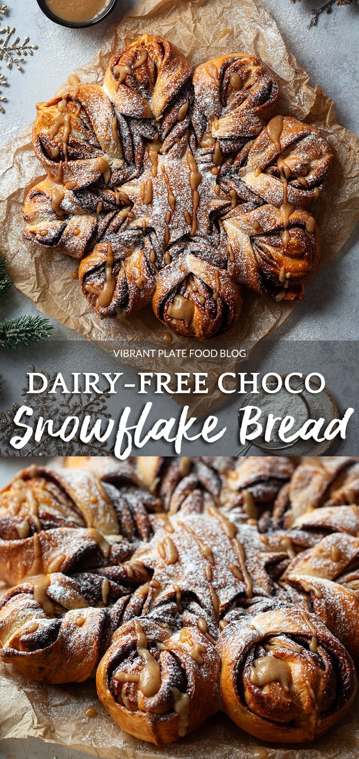 Dairy-Free Chocolate Snowflake Bread - Vibrant plate