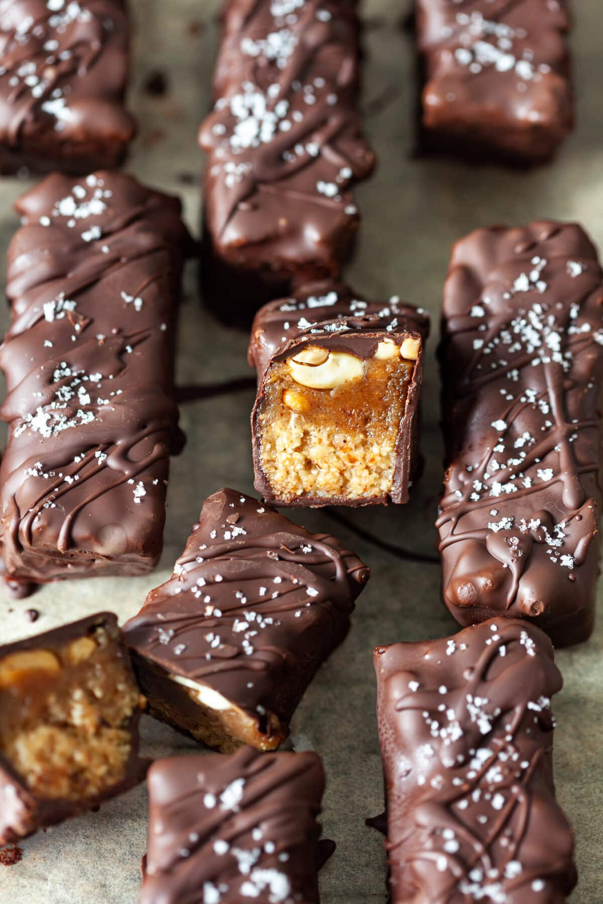 Homemade Vegan Snickers Bars - Vibrant plate