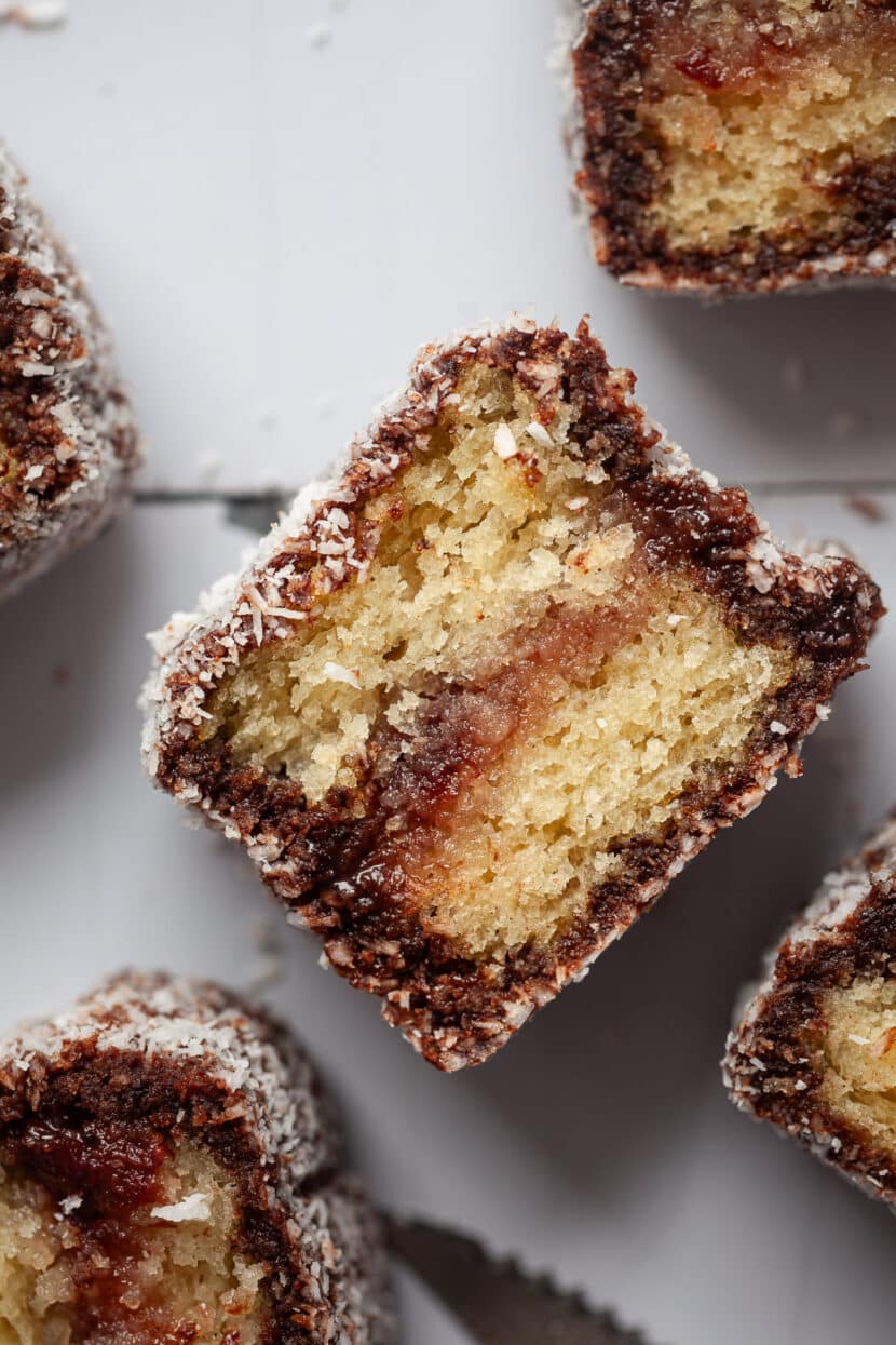 Homemade Vegan Lamingtons - Vibrant plate