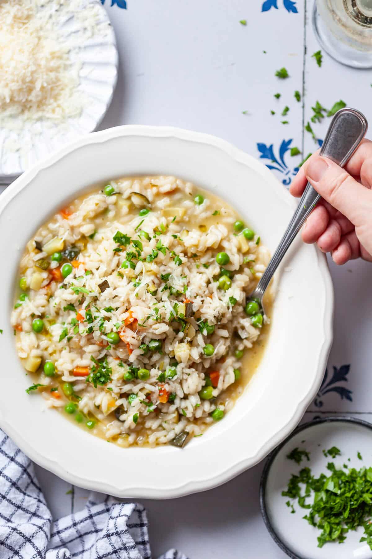 Vegan Risotto Primavera - Vibrant plate