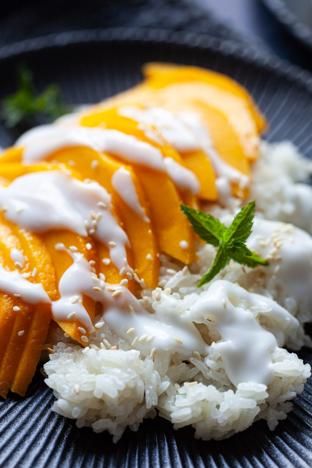 Thai Mango Sticky Rice - Vibrant plate