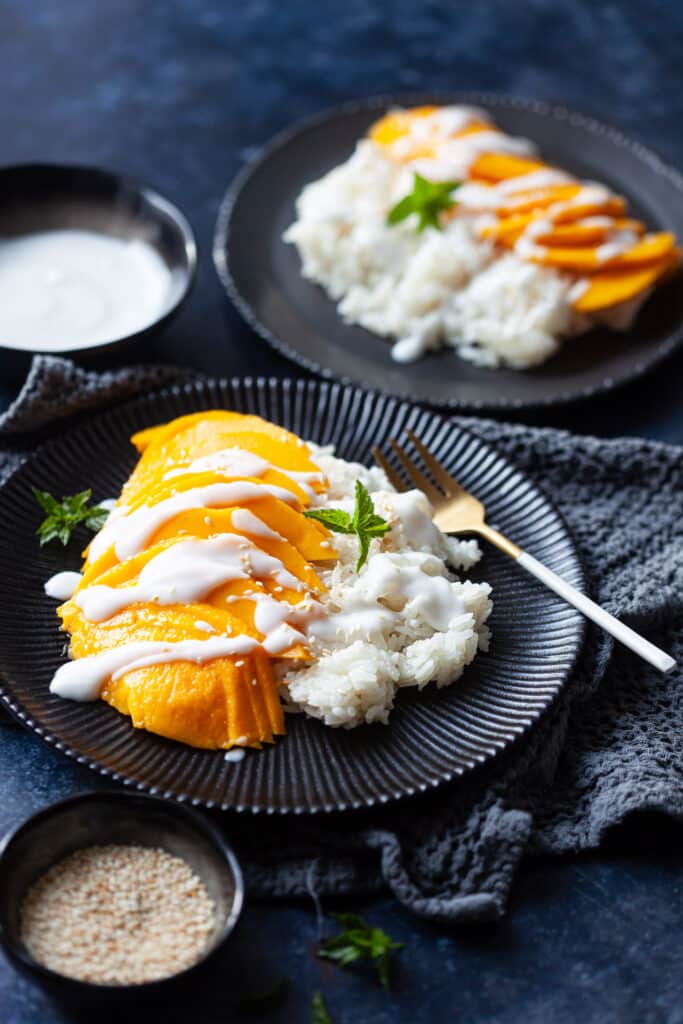 Thai Mango Sticky Rice - Vibrant plate