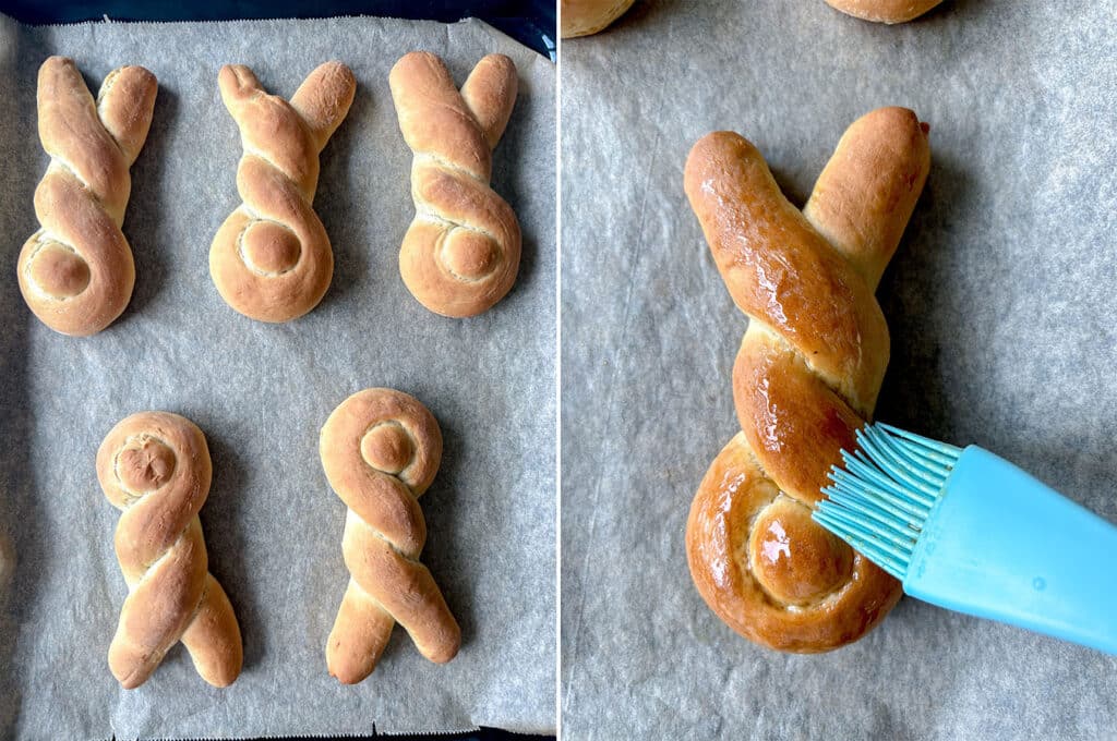 Vegan Easter Bunny Rolls - Vibrant plate