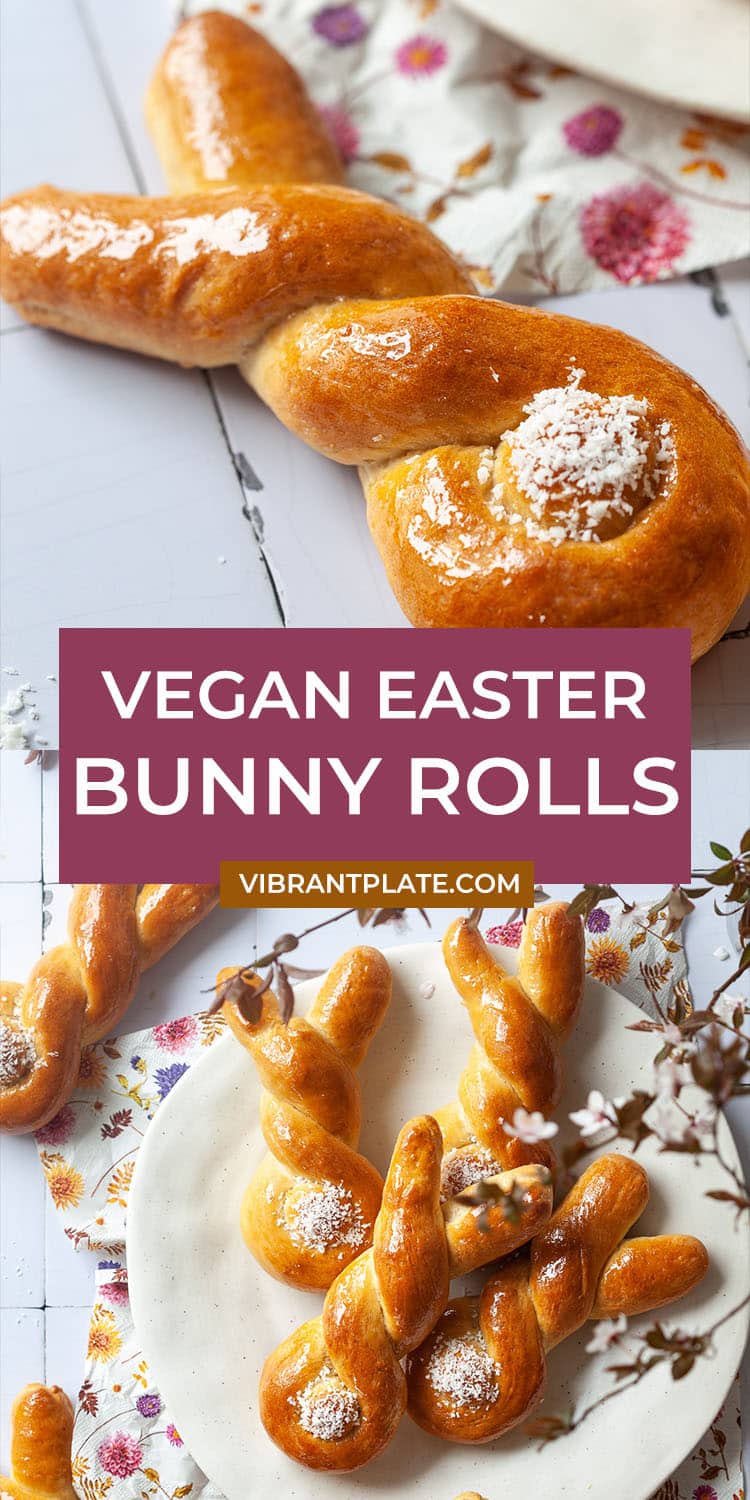 Vegan Easter Bunny Rolls - Vibrant plate