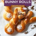 Vegan Easter Bunny Rolls - Vibrant plate