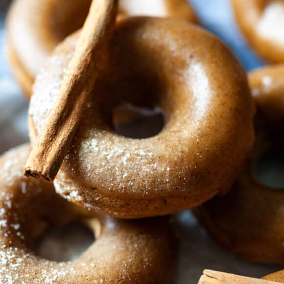 Baked Apple Cinnamon Donuts - Vibrant plate