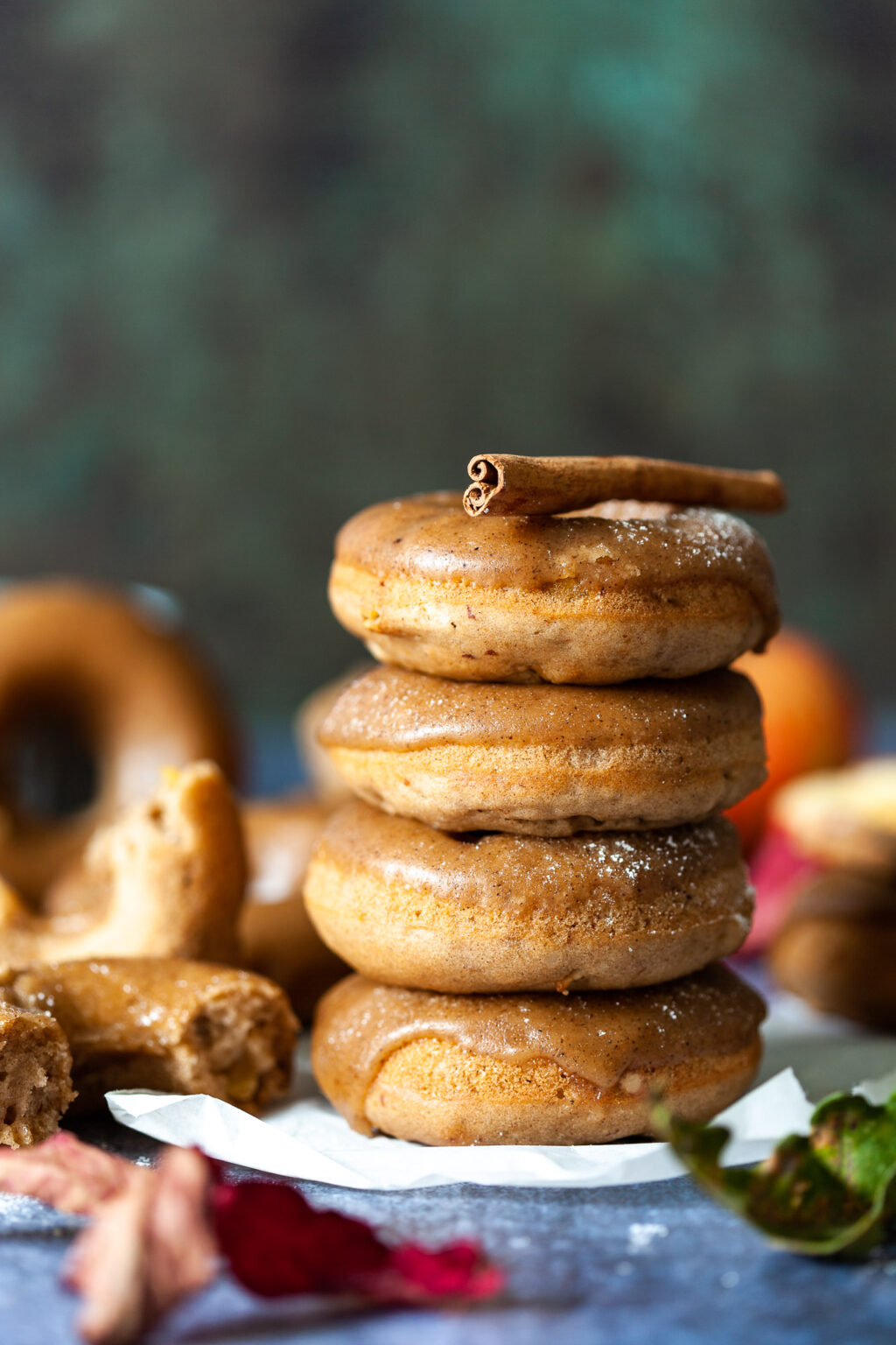 Baked Apple Cinnamon Donuts - Vibrant plate
