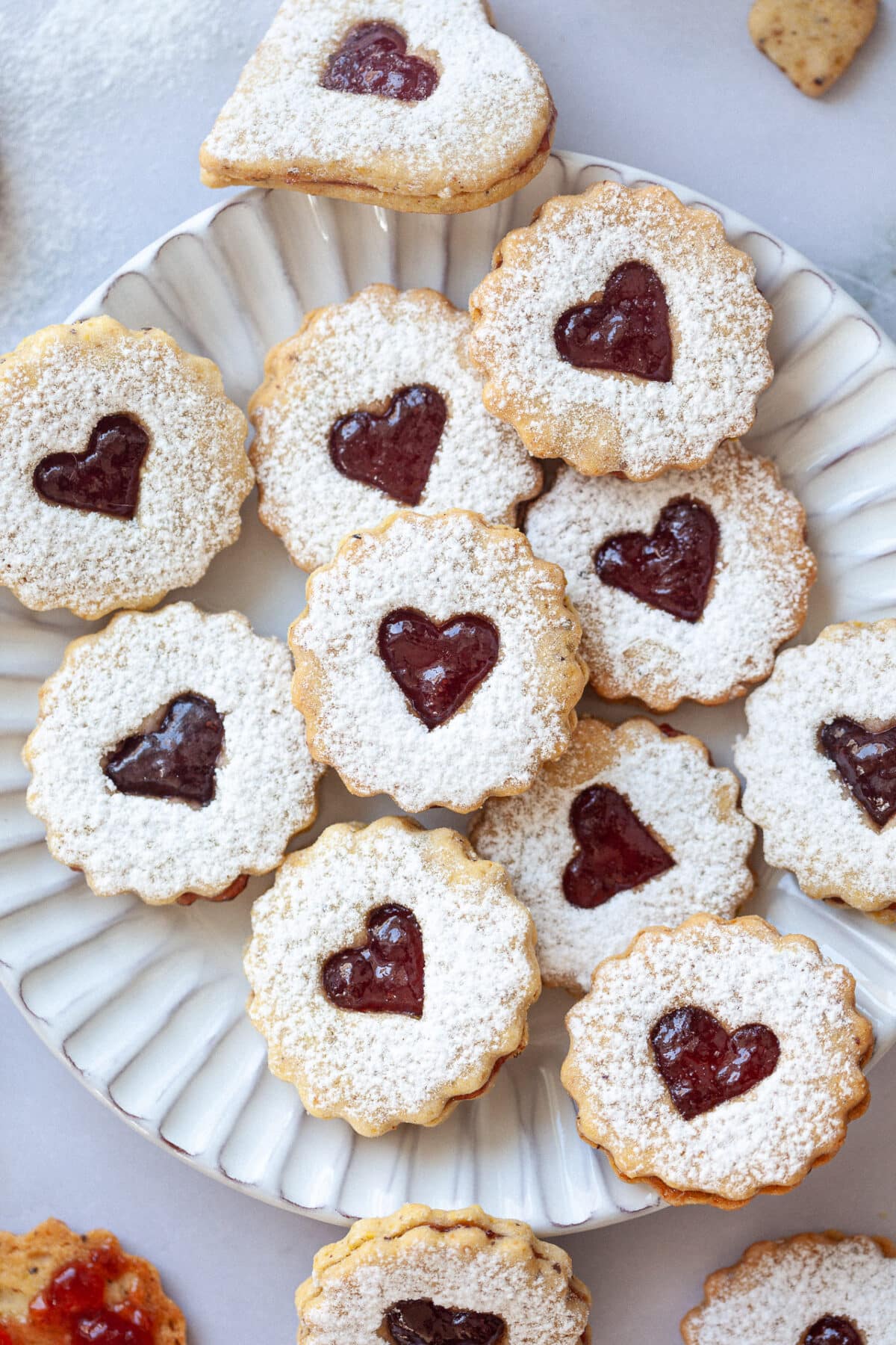 Homemade Pistachio Linzer Cookies - Vibrant plate
