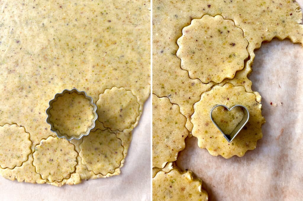 Homemade Pistachio Linzer Cookies - Vibrant plate