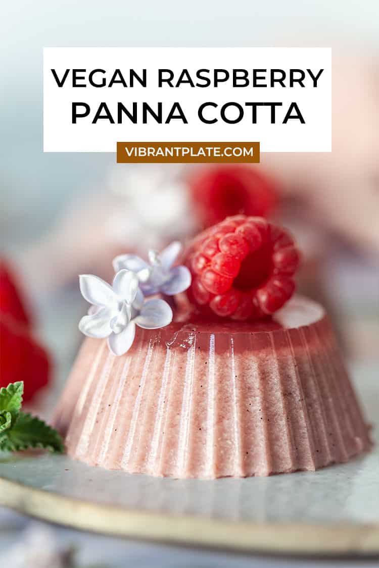 Vegan Raspberry Panna Cotta - Vibrant plate