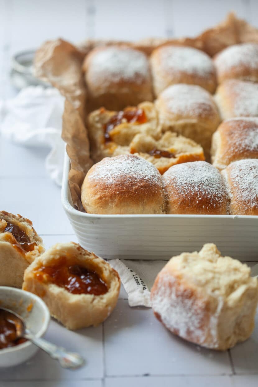 Vegan Jam Filled Buns - Vibrant plate